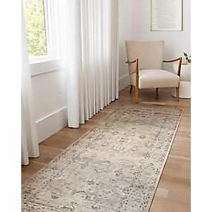 Loloi II Hathaway Collection HTH-03 Java/Multi 2'-0" x 5'-0", .25" Thick, Accent Rug, Soft, Durable, Printed, Modern, Low Pile, Non-Shedding, Easy Clean, Living Room Rug