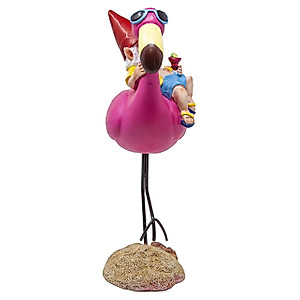 Funny Guy Mugs Garden Gnome Statue - Gnome and A Flamingo - Indoor/Outdoor Garden Gnome Sculpture for Patio, Yard or Lawn