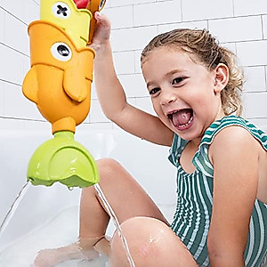 Yookidoo Toddler Baby Bath Magnetic Fishing Game Toy with Water Effects (Ages 2+) Includes 3 Moving Fish, Worm & Fishing Pole (4pc) Floating Fish Playset for Bath Time or Pool (Mold Free)