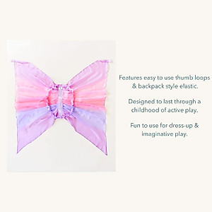 Sarah's Silks Blossom Fairy Wings | Butterfly Costume for Kids, Real Natural Silk Montessori Waldorf Toys Dress Up for Pretend Play | Hand Dyed Toy for Girls Ages 3-8