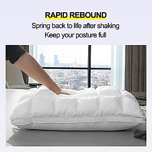 YOUR MOON Pillows Standard Size Set of 2, Soft Support Standard Pillows 2 Pack for Bed, Fluffy Down Alternative Pillow, Luxury Hotel Gel Pillows for Side Sleeping (White)