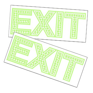 jojofuny 2sets Export Sticker Stickers Signs Sign Sticker Emergency Exit Sign Indicator Floor Sticker Exit Sticker Mall Supplies Way Indicator Sticker Warning Sticker Exit Decals 2sheets*2