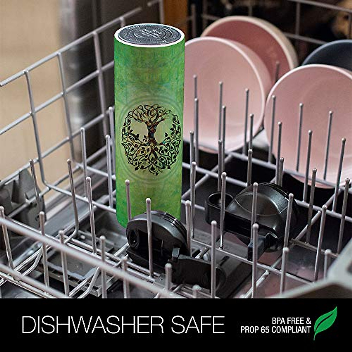 Tree-Free Greetings Vacuum Insulated Travel Coffee Tumbler, 1 Count (Pack of 1), Tree of Life