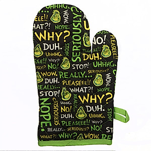 Bioworld Dr. Seuss The Grinch Please Kitchen Textile Apron Set of 3