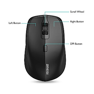 BreSii Wireless Bluetooth Mouse: Wireless Mouse for Laptop, 5PACK Bluetooth Computer Mouse Ergonomic Optical Mice Wireless Silent USB Mouse for IPAD MacBook Tablet Notebook PC Phones