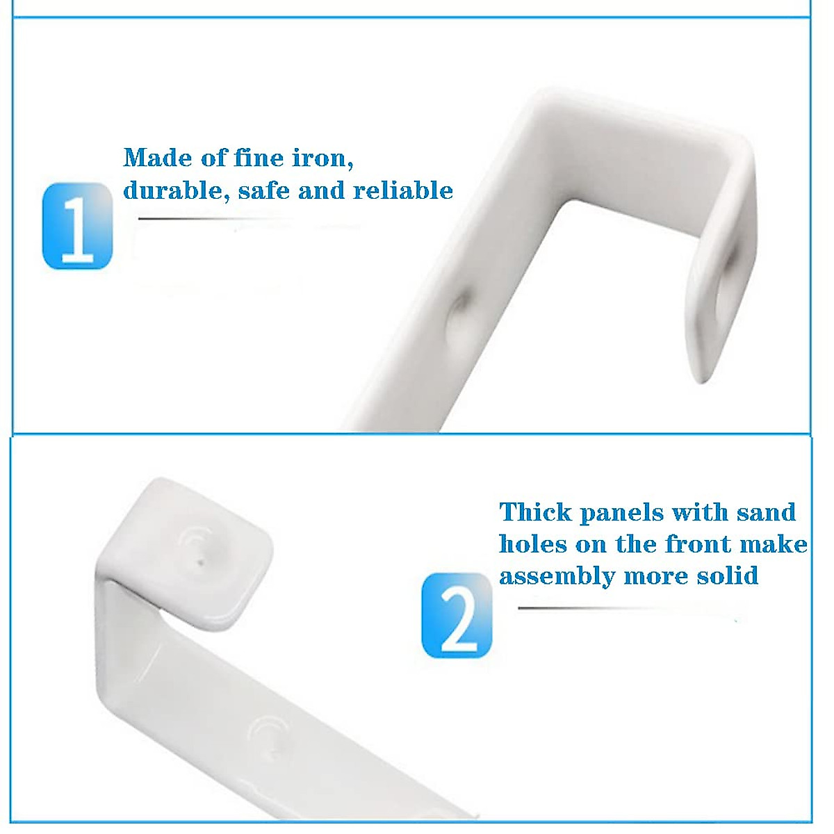 4pcs PVC Coated Bed Ladder Hooks, Iron Bunk Bed Ladder Hooks Brackets,Heavy Duty Hook Brackets for Bed Decoration Tool