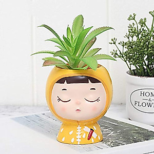 MileHouse Cartoon Figure Plants Planter Pot, Desktop Decorative Ceramic Flower Pot, Handicraft Bonsai Planters 6