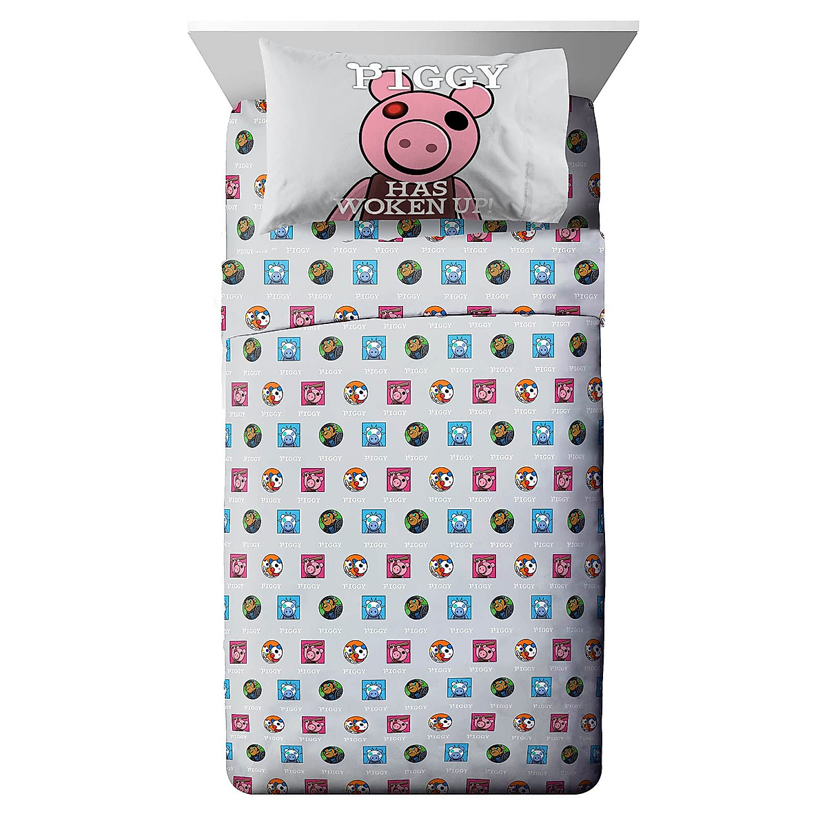 Jay Franco Piggy Join Us Twin Size Sheet Set - 3 Piece Set Super Soft and Cozy Kid’s Bedding - Fade Resistant Microfiber Sheets (Official Piggy Product)
