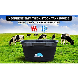 Polar Protector - 100 Gallon Oval Stock Tank Cover and Insulated 5mm Neoprene Slip Bundle Ice Water Bath Waterproof Keeps Tanks Clean and Insulated