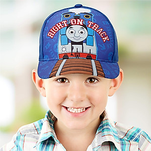 Nickelodeon Boys’ Thomas & Friends Baseball Cap – 2 Pack Thomas The Tank Engine Hat for Toddlers, Size Ages 2T-4T, Thomas Red/Blue