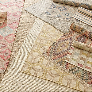 Dash and Albert Mosaic Multi Handwoven Jute Rug, 3 X 5 Feet, Multi Geometric Pattern