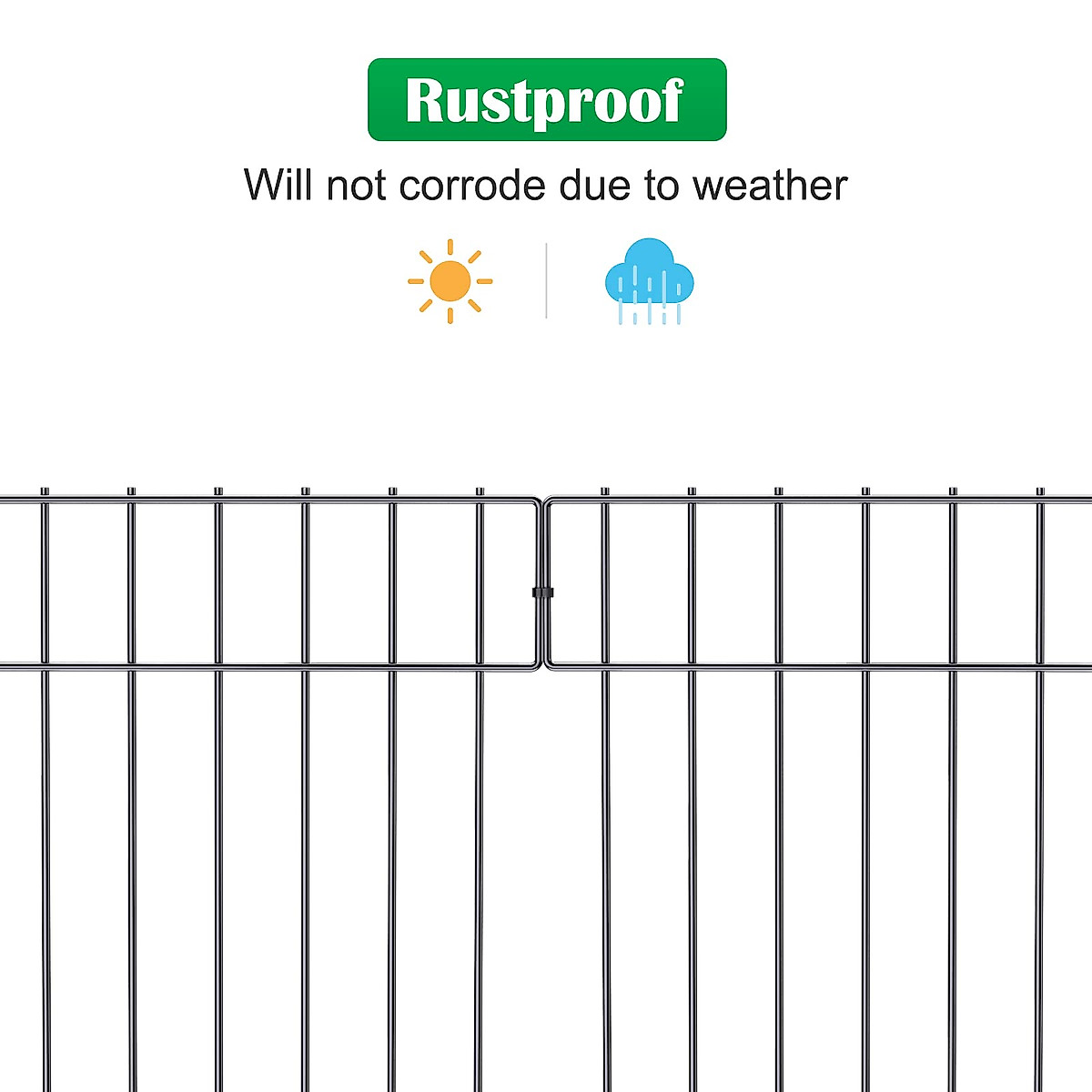 19 Pack Animal Barrier Wire Fence, 17 In(H) X 20.8 Ft(L) Decorative Metal Fencing, Rustproof Wire Border, Dog Rabbits Ground Stakes No Digging for Outdoor Use.