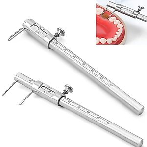 1PCS Orthodontic Sliding Caliper 0-80mm Implant Measuring Gauge Double Scale Round Dentistry Tool