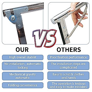 DAMGOLOZA Clothes Drying Rack, 95 Inches Portable Heavy Duty Stainless Steel Laundry Drying Rack, Foldable & Length Adjustable with 20 Windproof Hooks for Indoor Outdoor