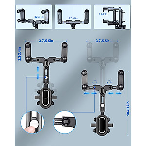 2in1 Phone Mount for Car Rearview Mirror & Air Vent, Super clamping force, Universal 360° Rotatable and Retractable Phone Holder Adjustable Multifunctional for Most Mobile Phones & Cradle Air Vent.