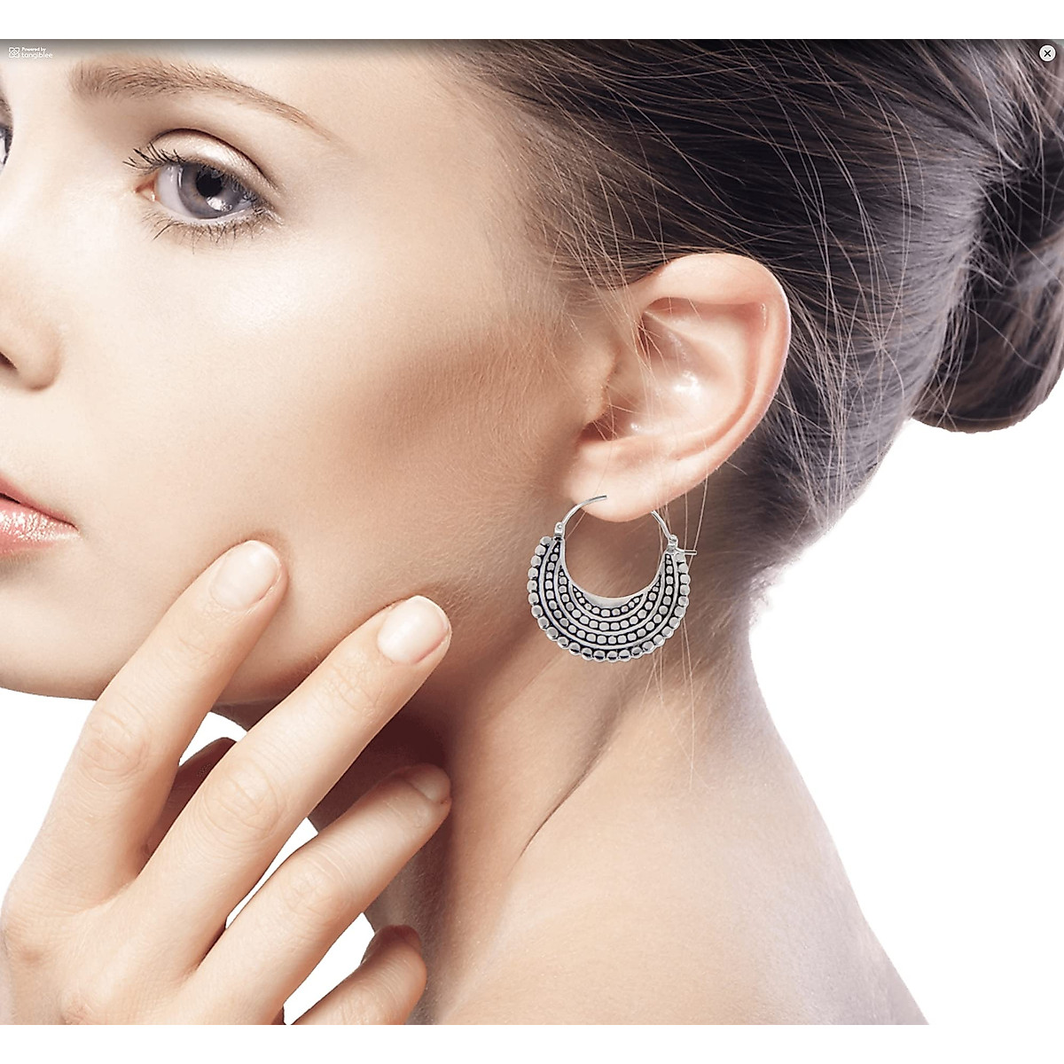 NOVICA Artisan Handcrafted Sterling Silver Hoop Earrings | Charm Hoop Earrings Silver | Hypoallergenic Hoop Earrings | Lightweight Hoop Earrings Women | Bohemian Hoop Earrings | Vintage Hoop Earrings