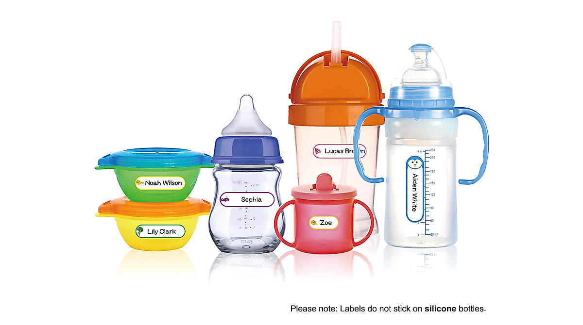 Baby Bottle Labels for Daycare | Waterproof & Self-Laminating, Pack of 64