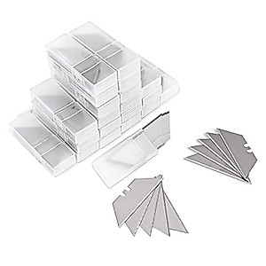 ZUZUAN Utility Knife Blades SK5 Steel 200-pack with Plastic Case, Durable Single Edge Box Cutter Blades, Standard Size Knife Blades for Most Standard Utility Knives, Silver