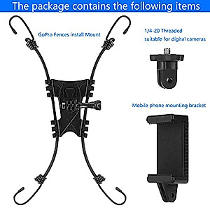 SOUCOR Net/Fence Mount Camera Backstop Compatible with GoPro Action Cameras and One X2,Smart Phones,Mevo Start, and Other Action Cameras for Softball, Tennis,Baseball, and Football Games Recording