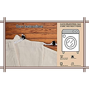 Cotton Bag Drawstring - 6 Pack, Canvas Bags 18'' X 18'' inch - Machine Washable Cotton Fabric - Storage Sack for Dirty Clothes, Basket Liner, Hamper Bag, Liner Replacement, delicates, Sleeping Bag, Reusable Travel Dorm and Basket Closure