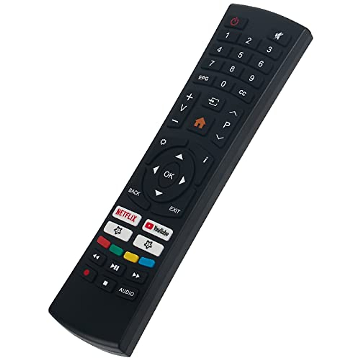 Replace Remote Control operates for SANSUI CAIXUN Smart TV EC32S2N ES32S1N S32P28N S40P28FN S43P28F S43P28FN S55A6U with Net-Flix You-Tube APP Key Button
