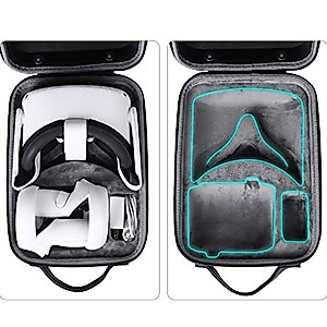 iFCOW Storage Bag Waterproof Shockproof Protective Case Compatible with Quest 2 Headset Controller Grip
