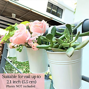 ShopLaLa Bundle - 4 inch White Metal Pots x 10 Pack + 3 pack Wooden Planter Vertical Garden System Planter, Live Plant Wall Outdoor Wall Mounted Planter Decoration Large Indoor Living Wall Plant Decor