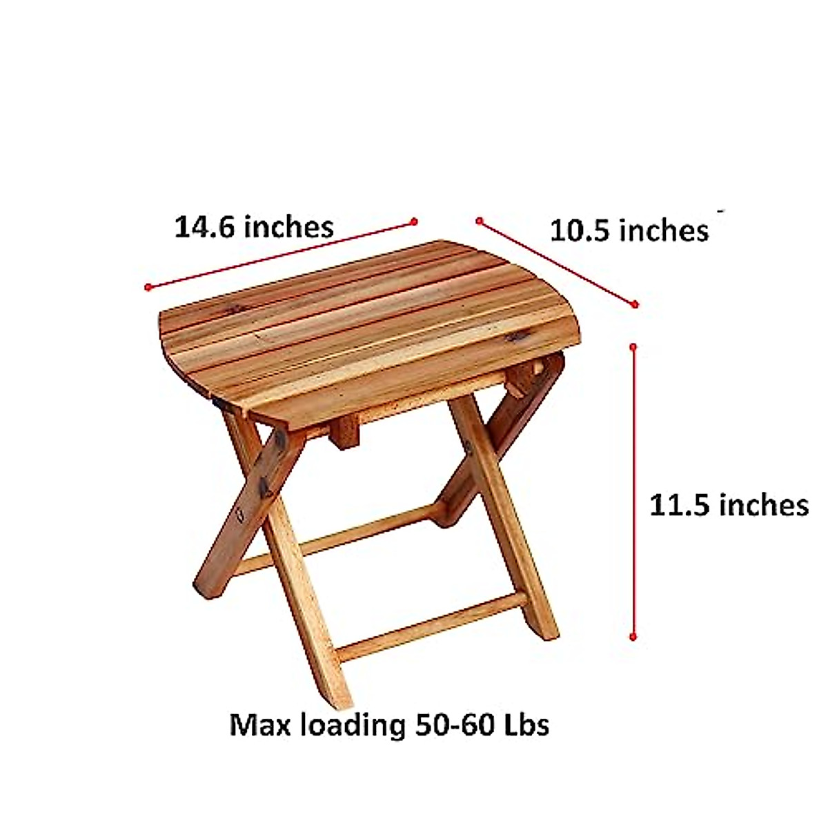 TIMBERHOLM Pack of 2 Folding Side Tables Outdoor for Patio, Small Folding Table Outdoor, Outdoor Table Small, Teak Table Outdoor, Foldable Table, Small Patio Side Table, Natural (Oval)
