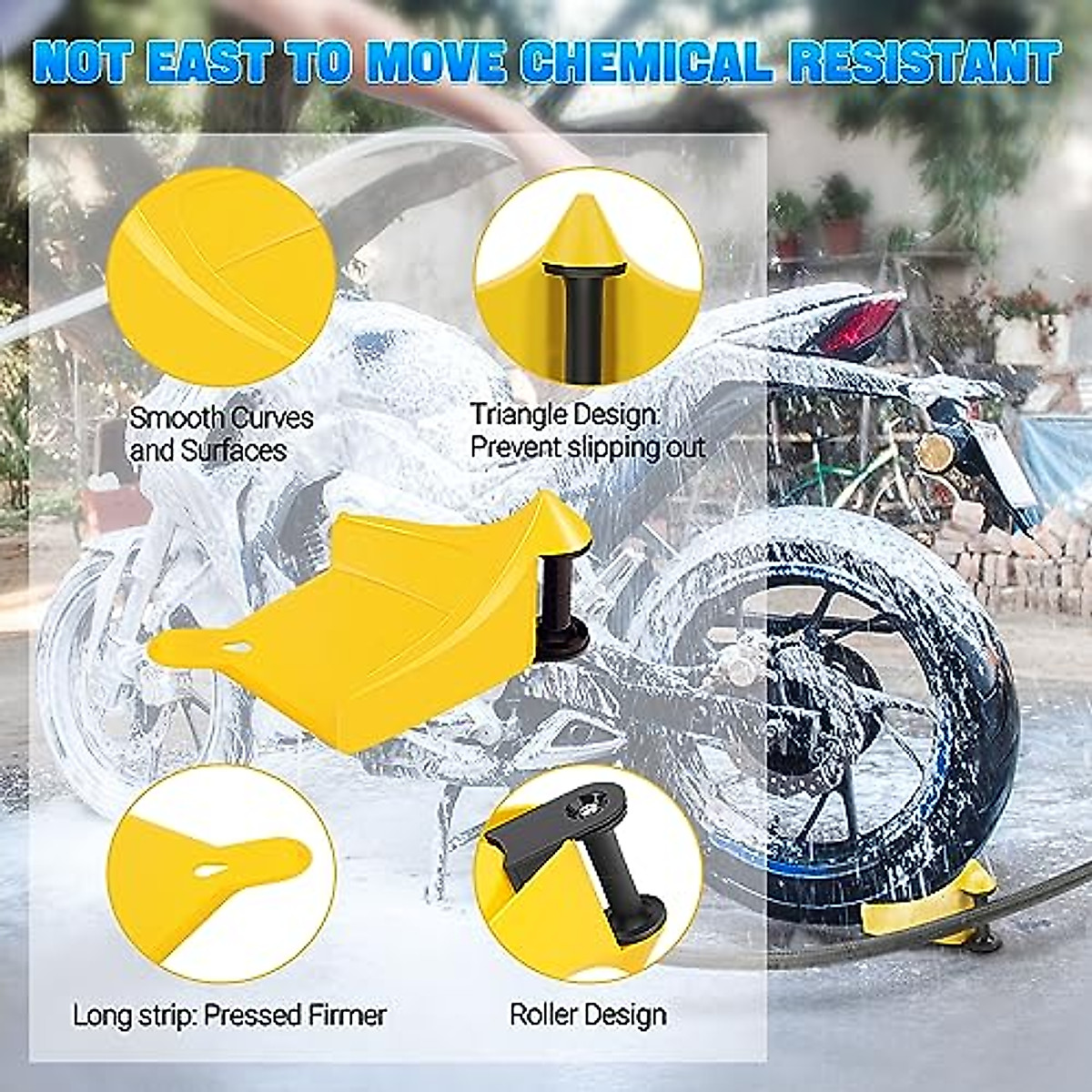 SHINEHOME 4 Pcs Car Hose Guide, Car Detailing Cleaning Tools Hose Guides for Car Washing, Tire Hose Roller Preventing Car Wash Hose Stuck Under The Tires, for All Types of Wheels (Yellow)