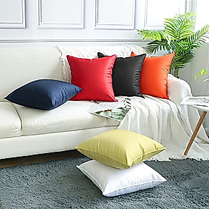 Set of 4 Outdoor Pillow Covers, Waterproof Decorative Square Throw Pillow Case for Garden Patio Tent Couch (Cover Only,No Insert) (Orange, 18x18 inch/ 45x45cm)