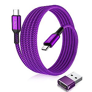 Elebase USB Type C to C 100W Cable 6.6FT with USB Adapter,Fast Charging PD Charger Cord for iPhone 15 Pro Max Plus,Samsung Galaxy S23 S24,Car Play,MacBook Mac,iPad 9 10,Air 5 Mini 6th,Ultra,A53 A54