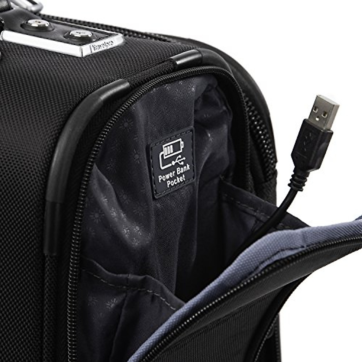 Travelpro Platinum Elite Carry-on Spinner Tote Bag with USB Port, Shadow Black, 16-Inch