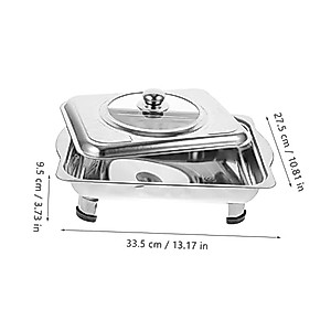 Homoyoyo 1pc Buffet Tray Heated Suit Snack Set Pan with Lid Chafing Trays Warming Tray with Lids Buffet Food Trays Simple Tray Kitchen Food Holder Classic Food Holder Steam Chocolate Plate