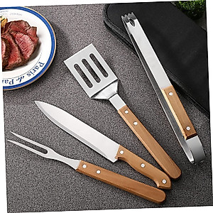 2 Sets Barbecue and Fork Tools Grilling Cutter Grill Tool Kit Grill Cutter Grill Fork Tong for Outdoor Grill Food Barbecue Grilling Fork Tong Cooking Food Kitchen Essentials