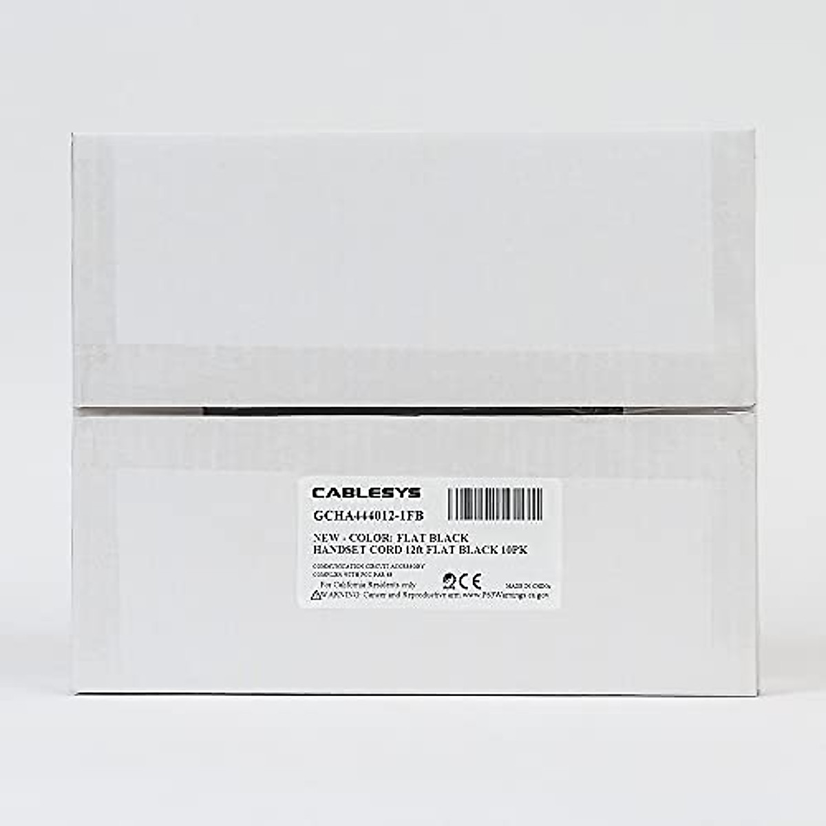 Cablesys Coiled Telephone Handset Cord for Use with PBX Phone Systems, VoIP Telephones - 12 Ft Uncoiled, Rj22, 1.5 Inch Lead on Both Ends, Flat Black, 10-Pack