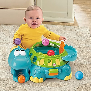 Fisher-Price Baby Crawling Toy, Poppity Pop Musical Dino, Ball Popper Dinosaur with Music & Sounds for Infants Ages 6+ Months