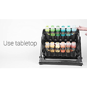 Plaid Rotational Organizer Storage Container That Stores 24 Standard 2 fl oz Bottles of Acrylic Paint for DIY Arts and Crafts, 31100, Black