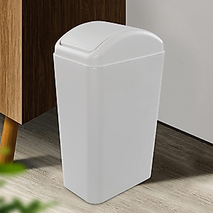 Obstnny 14L Slim Plastic Trash Can for Narrow Spaces at Home or Office, Kitchen, R