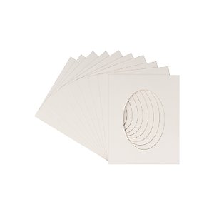 CountryArtHouse Textured White Acid Free 24x36 Oval Picture Frame Mat with White Core Bevel Cut for 20x30 Pictures - Fits 24x36 Frame - Pack of 10 Matboards