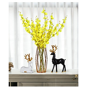 Darklove 2pcs Elk Resin Home Decor Lucky Deer Statue Luxury Style Creative Craft Reindeer Figurines for Living Room, Bedroom, Office Desktop (White)