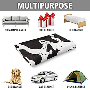 Cow Gifts for Women, Bible Verse and Cow Print Blanket, Unique Birthday Inspirational Throw Blanket Present, Soft Flannel Blanket Christian Gift for Her, Friend