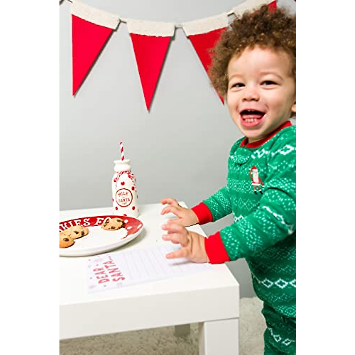 Pearhead Christmas Cookies for Santa Plate, Milk Jug and Dear Santa Notepad Set, Holiday Home Decorations, Christmas Eve Family Traditions, Christmas Gift Ideas For Kids, 3 Piece Set