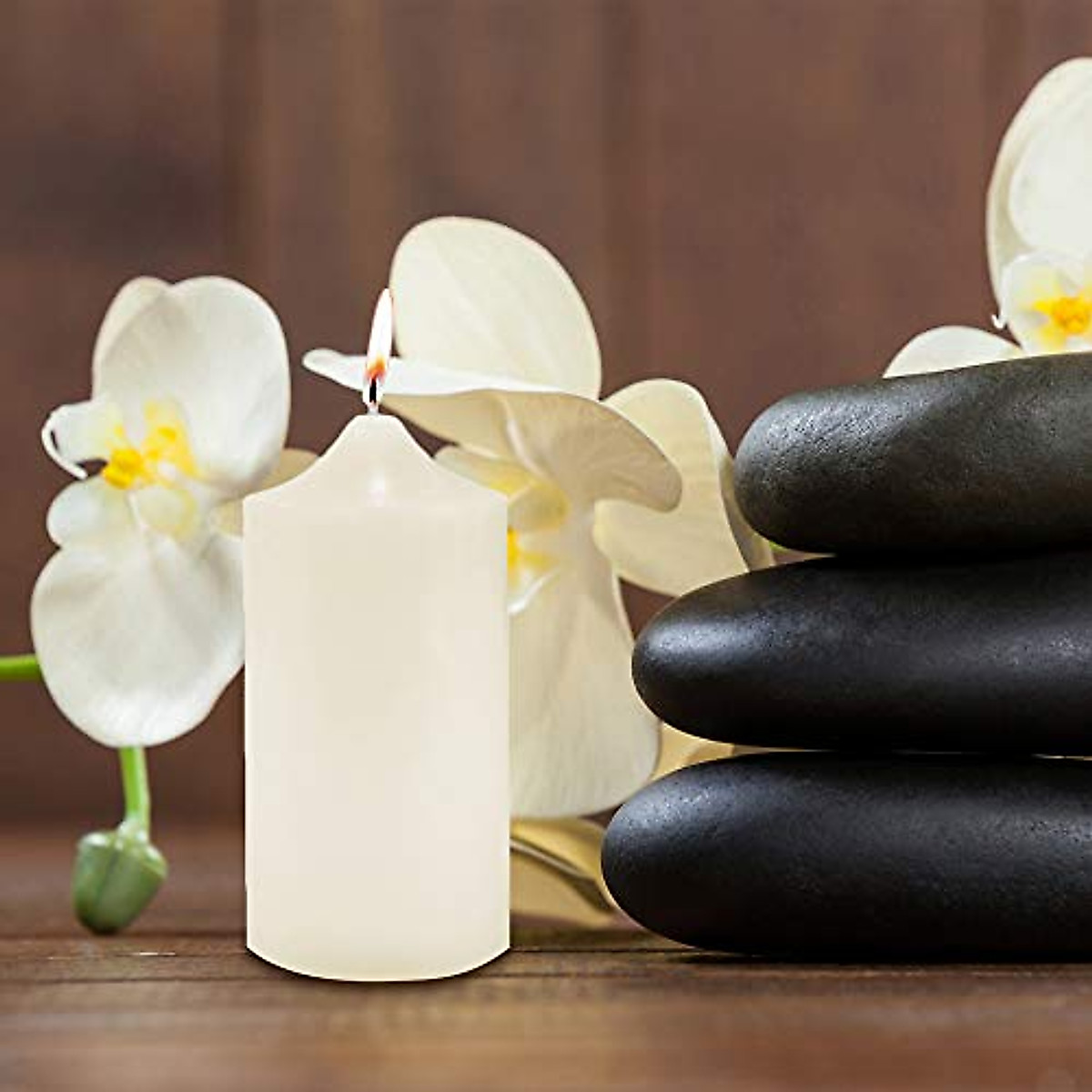 Super Z Outlet 3" x 6" Unscented Ivory Pillar Candle for Weddings, Home Decoration, Relaxation, Spa, Smokeless Cotton Wick. (1 Candle)