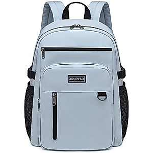 MIRLEWAIY Casual Daypack Lightweight School Bookbag Fashion Backpacks Work Bag For Teen Girls boys Women, Steel-Blue