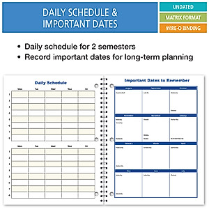 Elan Publishing Company Student Academic Planner 8 1/2 x 11" Weekly View (AOTAP-Undated)