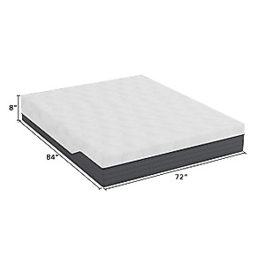 JOYRIDE SLEEP Cal King Size Mattress, 8 Inch Gel Memory Foam Mattress in a Box, Flippable Cal King Mattress with Two Firmness Preference, Pain Relieving, Motion Isolation
