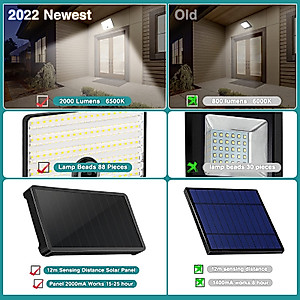 3Pack Solar Lights Outdoor,2000 Lumens 88 LED Solar Powered Motion Sensor Flood Lights Security with Remote ,Wall lights Dusk to Dawn Sensor Lights Waterproof for Door Shed Patio Barn Garden Garage