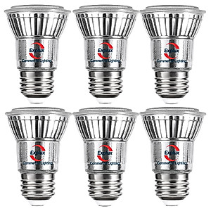 Explux Commercial-Grade LED PAR16 Long Neck Spotlight Bulbs, Dimmable, 60W Equivalent 500 Lumens, Classic Full Glass, 3000K Bright White, 6-Pack