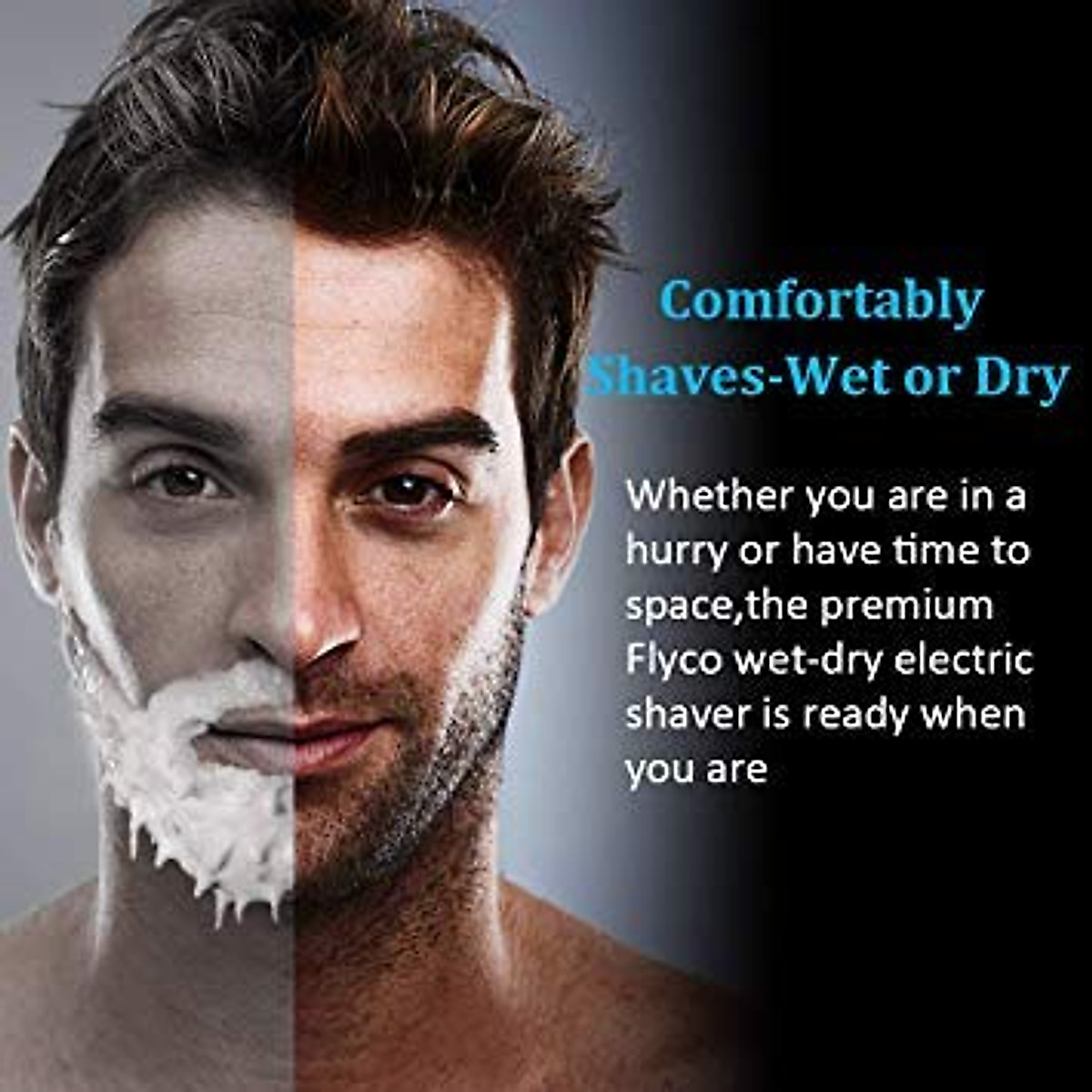 Electric Razor for Men,FLYCO Electric Shavers 2 in 1 Mens Wet & Dry Electric Razors for Shaving Electric Cordless with Pop-up Trimmer,IPX7 Waterproof Wet & Dry Mens Electric Shavers Rechargeable