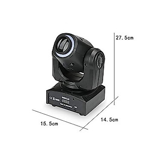 60W Moving Head Lights 6 IN1 DMX-512 16/18 Channels Stage Lighting Sound Activated Spotlight RGBW+Amber+UV for Party KTV Pub Bar Disco Dj Show Wedding Ceremony (60W+LED-2Pack)